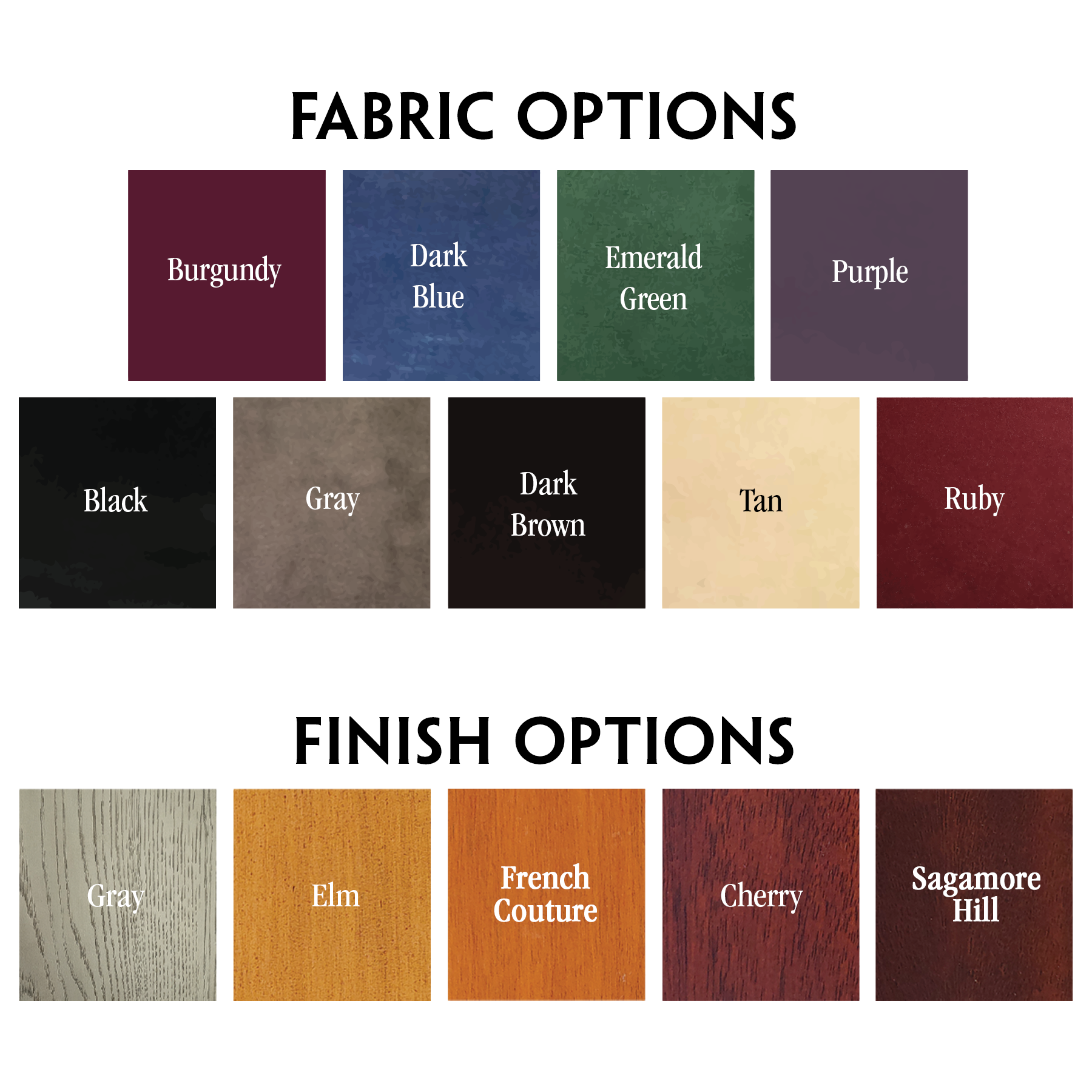 Finish and Fabric Sample Pack – Legacy Game Tables